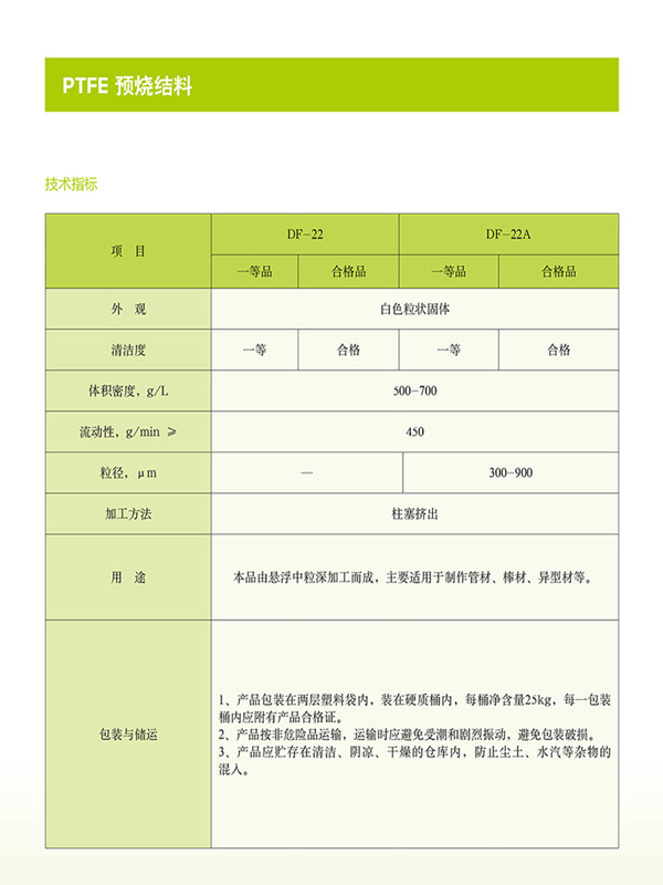 PTFE预烧结料 （DF-22A)